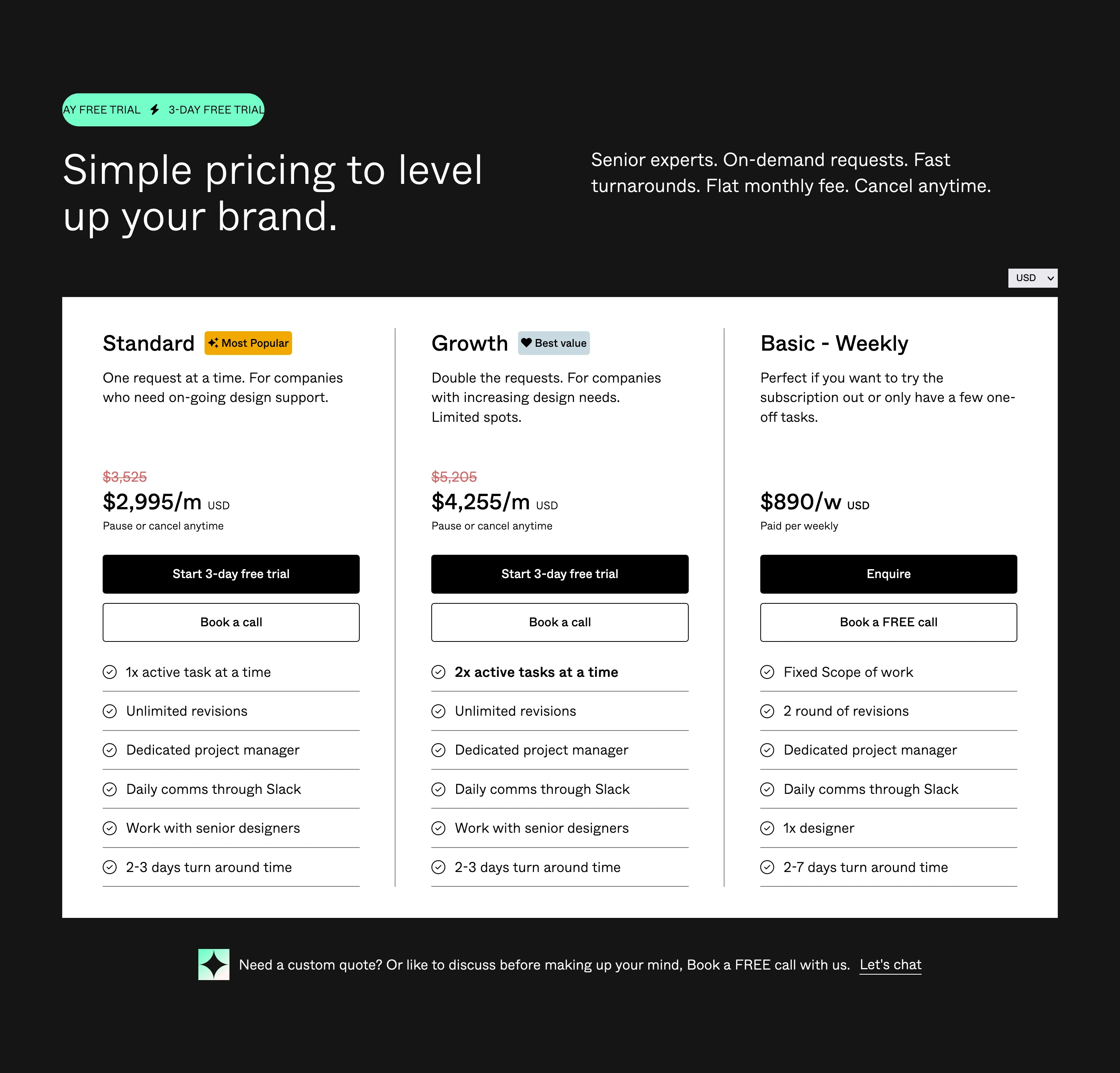 Double Makers Subscription Page Section Pricing | Pricing Section Design